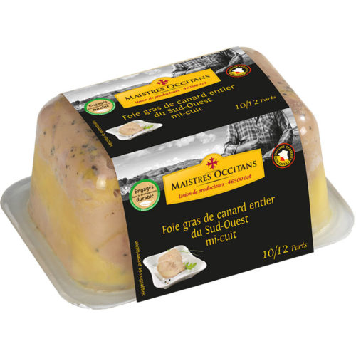 Foie gras de canard entier du Sud-Ouest mi-cuit 500g - Maistres Occitans